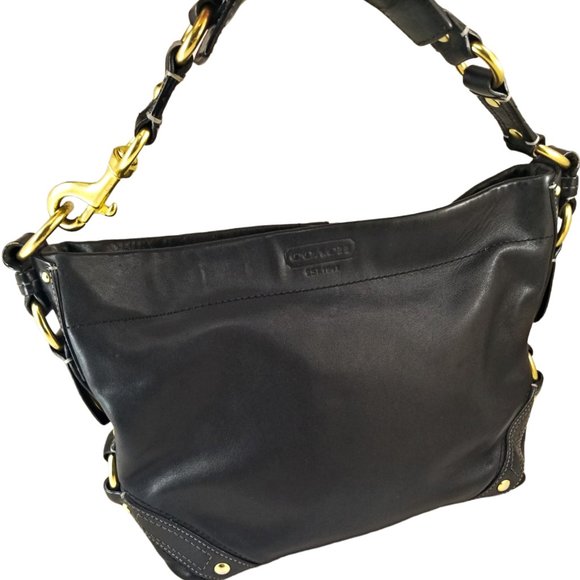 Coach | Bags | Gorgeous Coach Carly Black Leather Shoulder Bag Purse ...